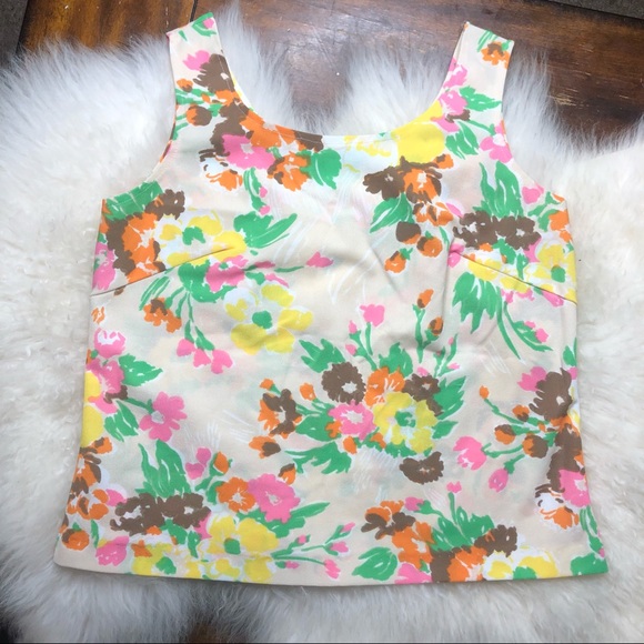 Vintage | Tops | Vintage Floral Print Union Made Retro Tank Top | Poshmark